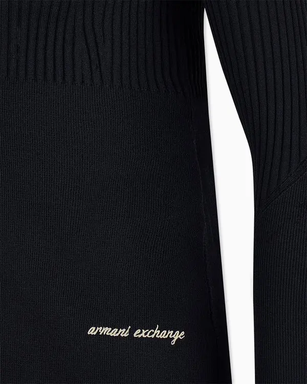 Armani Exchange Regular Fit Cardigan Knitted Recycled Viscose - Black