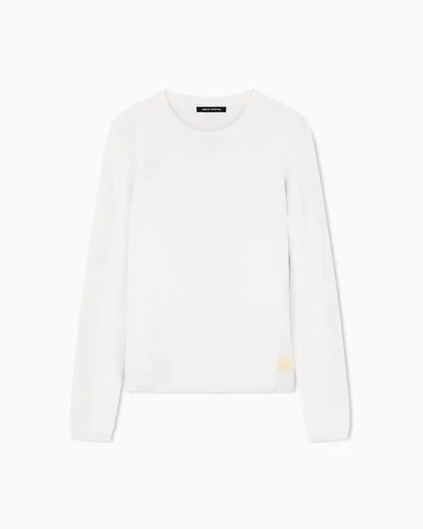 Armani Exchange Regular Fit Pullover Knitted In Recycled Viscose - Beige