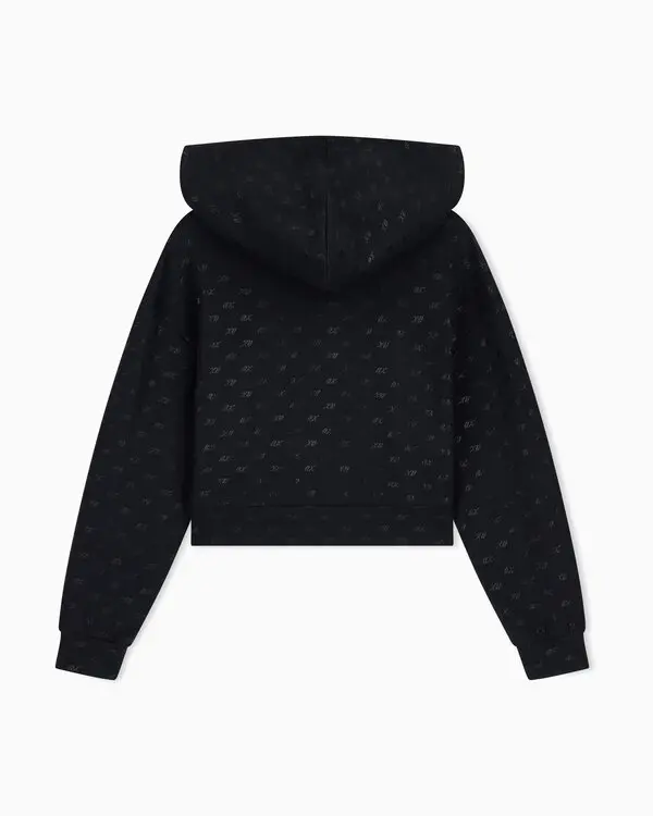 Armani Exchange Organic Cotton All-over Print Hoodie - Black