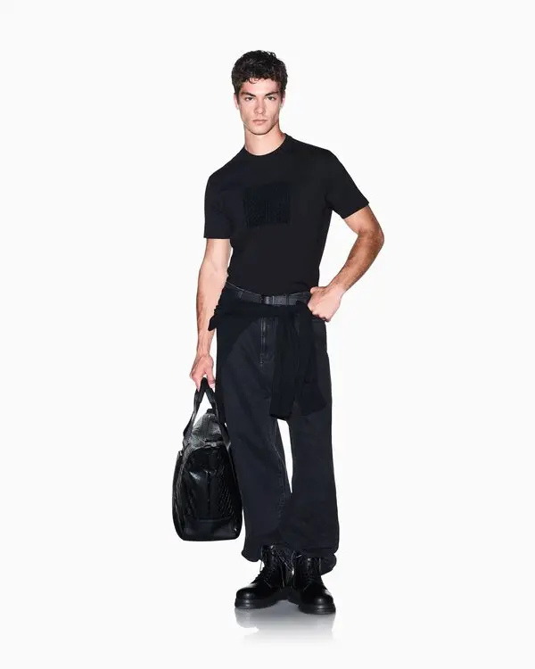Armani Exchange Regular T-shirt In Cotton Jersey - Black