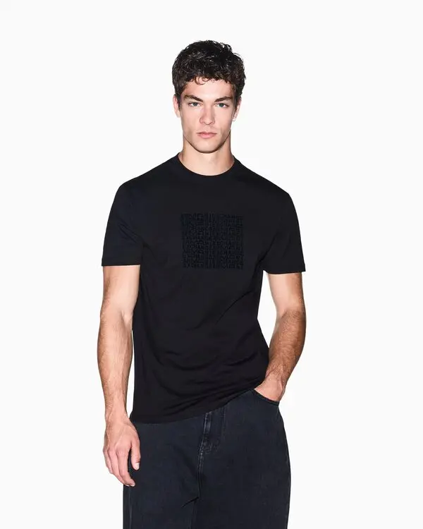 Armani Exchange Regular T-shirt In Cotton Jersey - Black