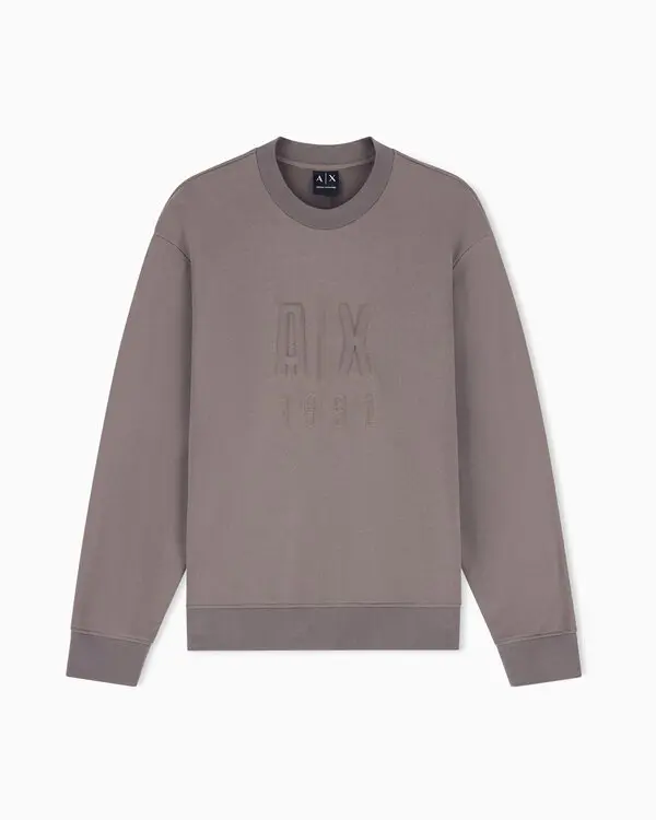 Armani Exchange Sweatshirt In Cotton French Terry - Brown