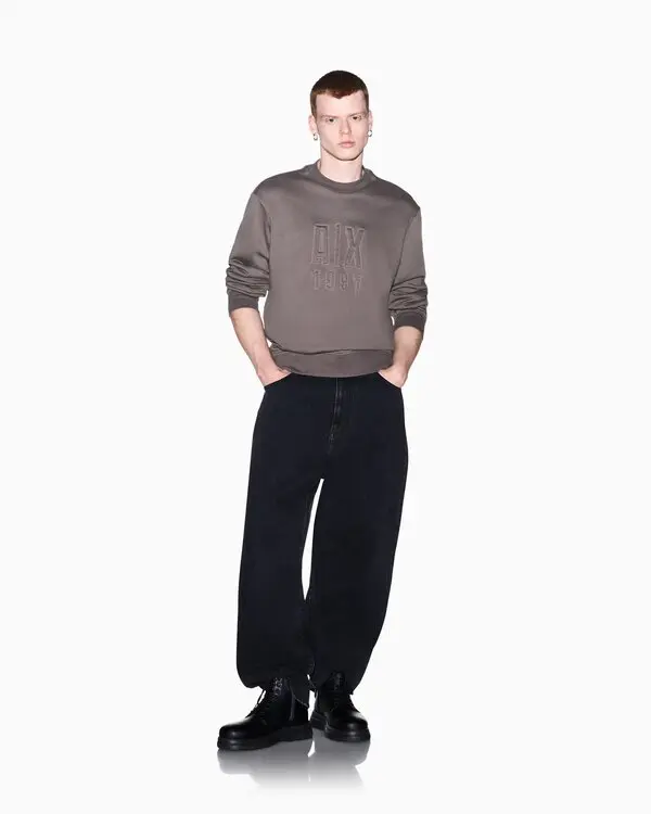 Armani Exchange Sweatshirt In Cotton French Terry - Brown
