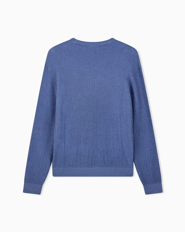 Armani Exchange Regular Fit Pullover Viscose Blend - Light Blue