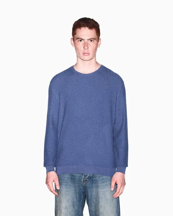 Armani Exchange Regular Fit Pullover Viscose Blend - Light Blue