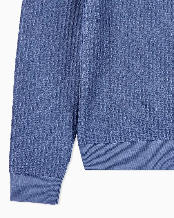 Armani Exchange Regular Fit Pullover Viscose Blend - Light Blue