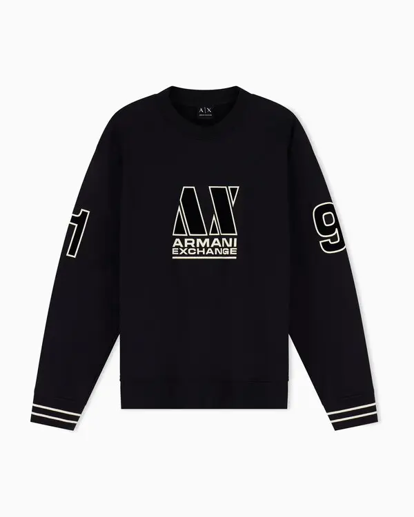 Armani Exchange Sweatshirt In Cotton French Terry - Black
