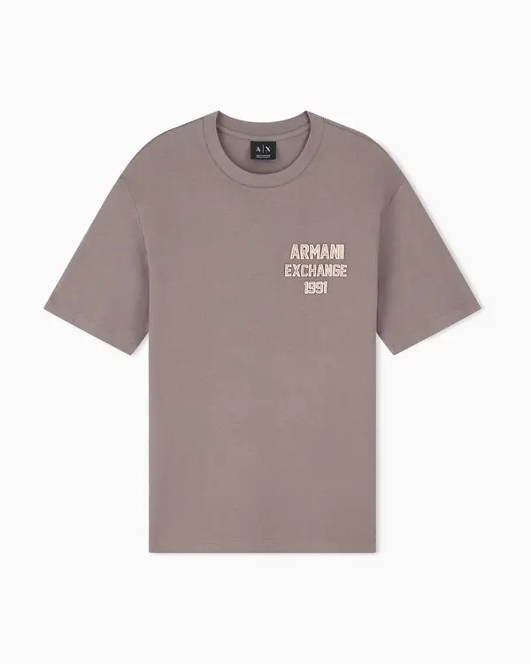 Armani Exchange Regular T-shirt In Cotton Jersey - Brown