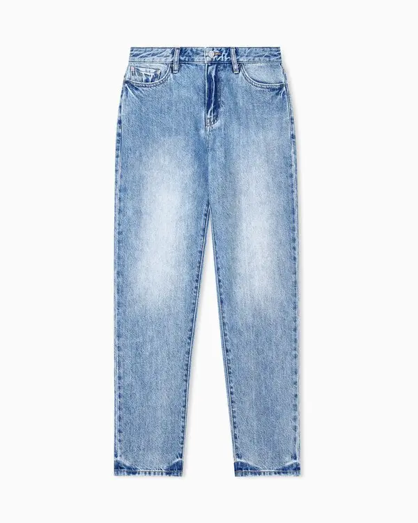 Armani Exchange Oversized Fit 5 Pockets Denim Pant Rigid Cotton - Blue