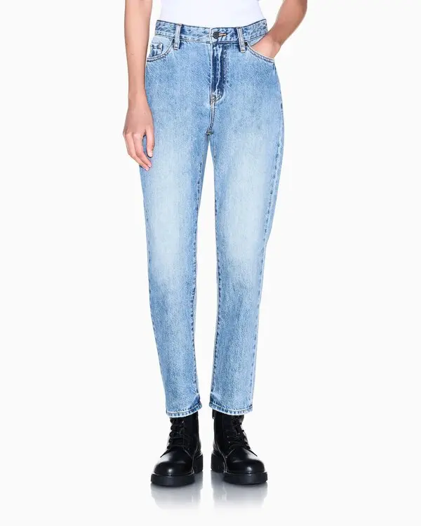 Armani Exchange Oversized Fit 5 Pockets Denim Pant Rigid Cotton