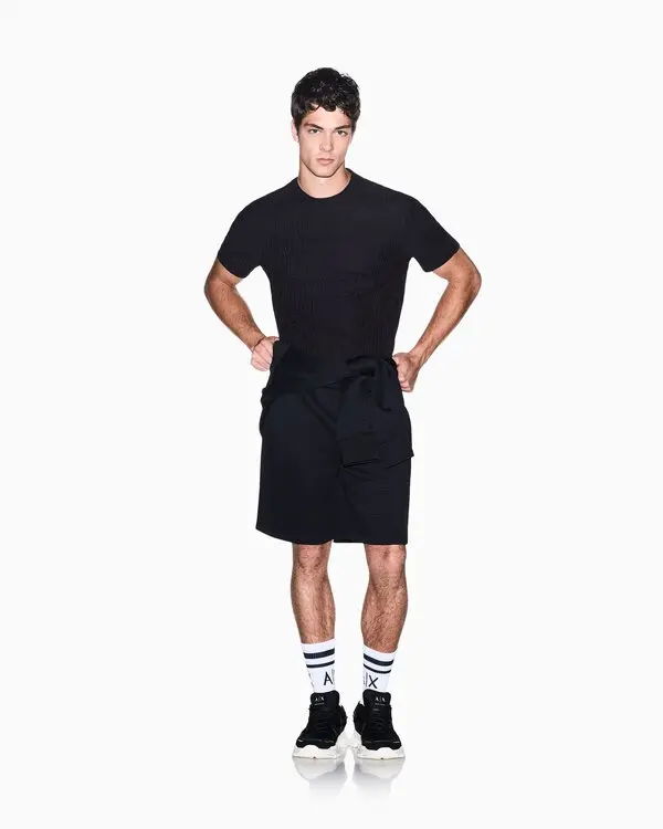 Armani Exchange Regular Fit Shorts In Stretch Jacquard Jersey