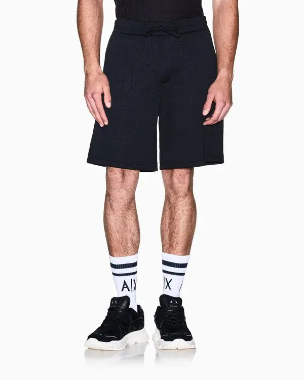 Armani Exchange Regular Fit Shorts In Stretch Jacquard Jersey