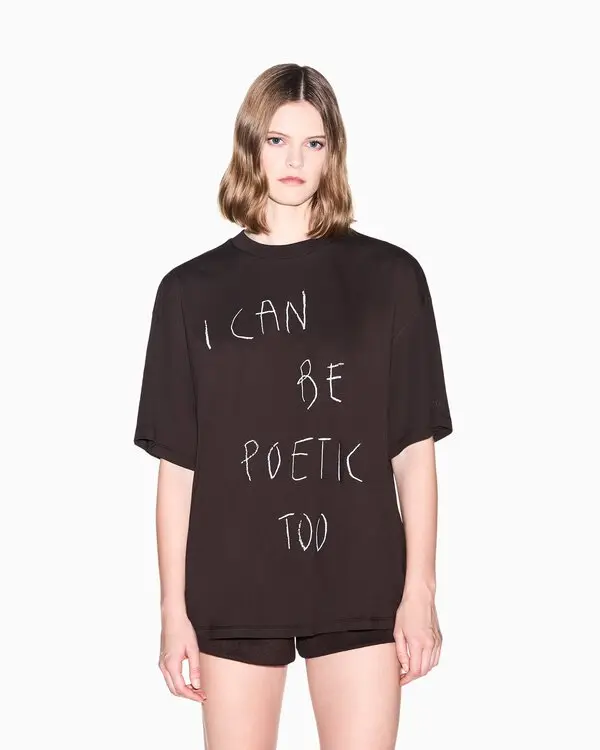 Armani Exchange Oversized T-shirt In Organic Cotton Jersey