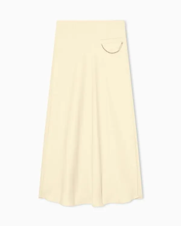 Armani Exchange Recycled Crepe Satin Maxi Skirt - Yellow