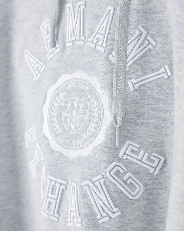 Armani Exchange Embroidered Cotton French Terry Hoodie