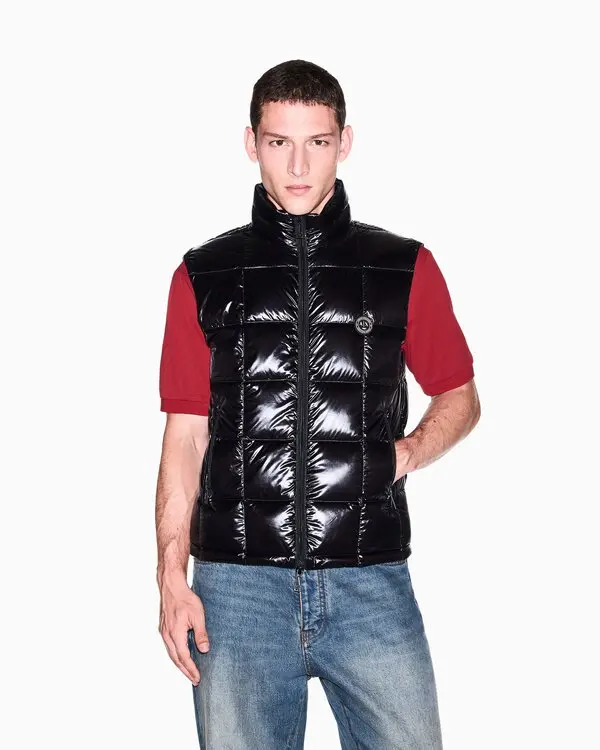 Armani Exchange Down Jacket Nylon With Down Feather Padding - Black