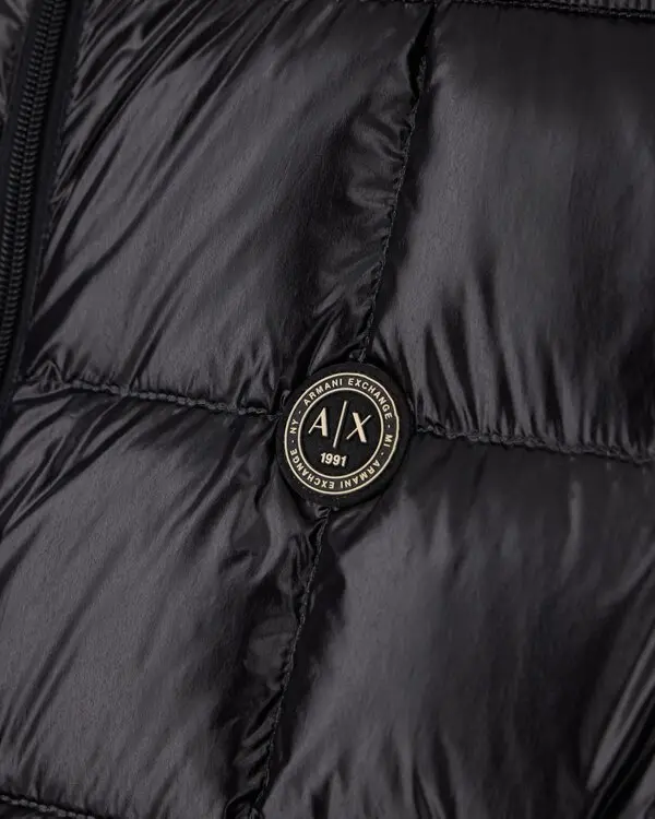 Armani Exchange Down Jacket Nylon With Down Feather Padding - Black