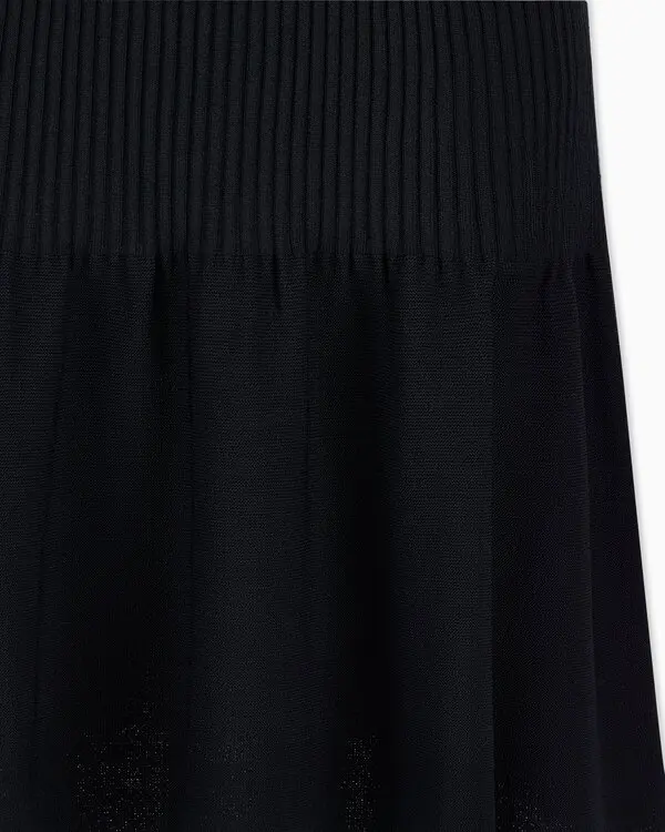 Armani Exchange Slim Fit Dress In Knitted Recycled Viscose - Black