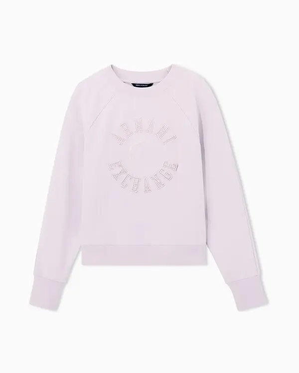 Armani Exchange Sweatshirt In Cotton French Terry - Pink