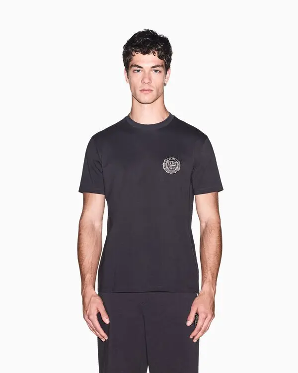 Armani Exchange Regular T-shirt In Cotton Jersey - Brown