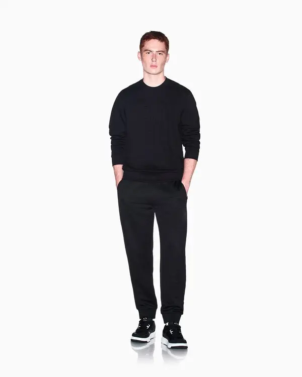 Armani Exchange Regular Fit Trousers In Stretch Jacquard Jersey