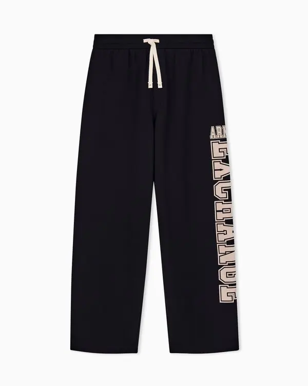 Armani Exchange Oversized Trousers In Cotton French Terry - Black