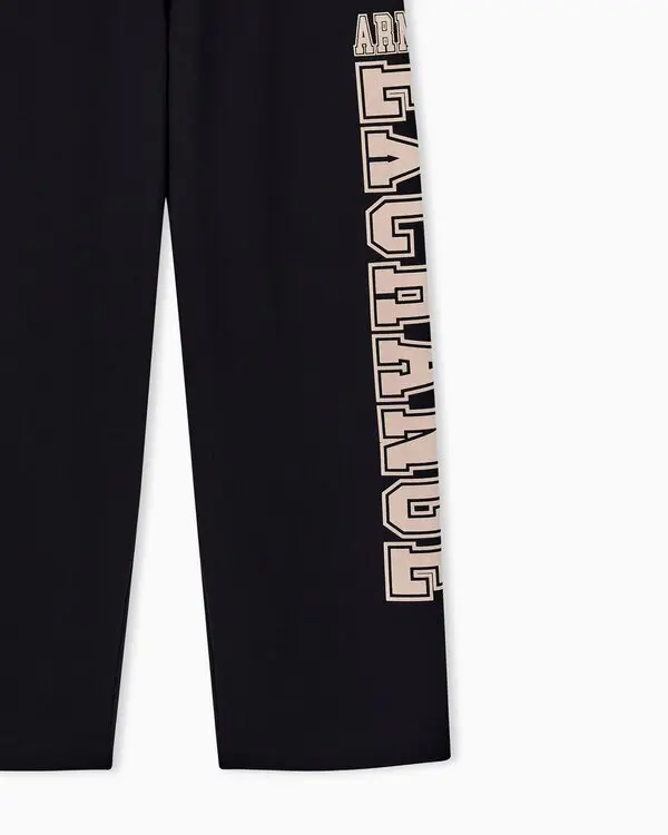 Armani Exchange Oversized Trousers In Cotton French Terry - Black