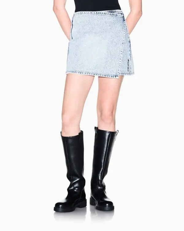 Armani Exchange Skirt Slim-fit In Rigid Cotton Denim