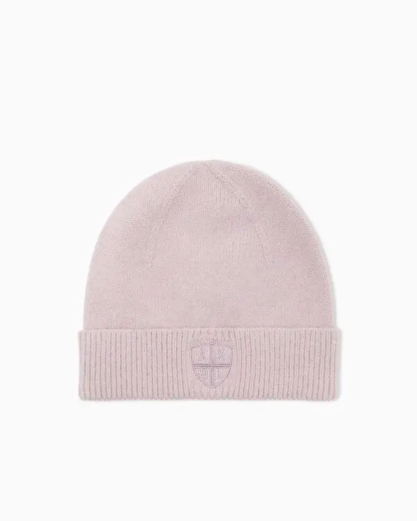 Armani Exchange Beanie Hat In Knitted Fabric