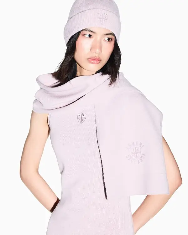 Armani Exchange Beanie Hat In Knitted Fabric