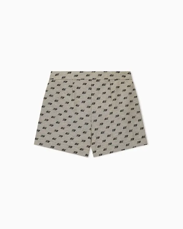 Armani Exchange Allover Jacquard Slim Fit Cotton Shorts