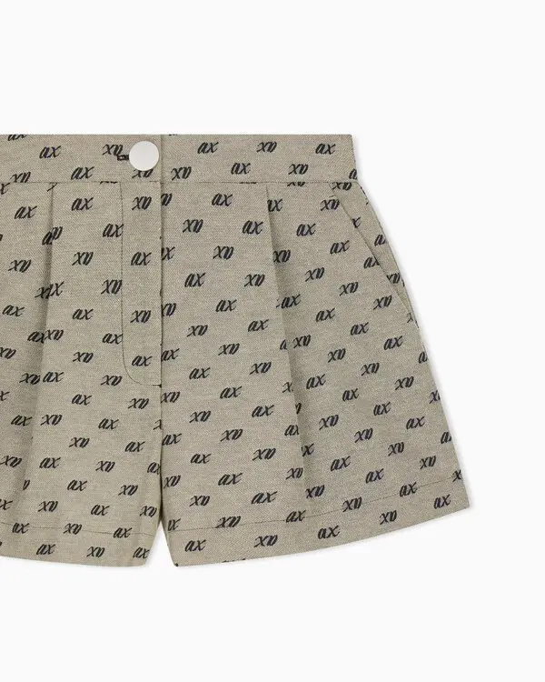 Armani Exchange Allover Jacquard Slim Fit Cotton Shorts