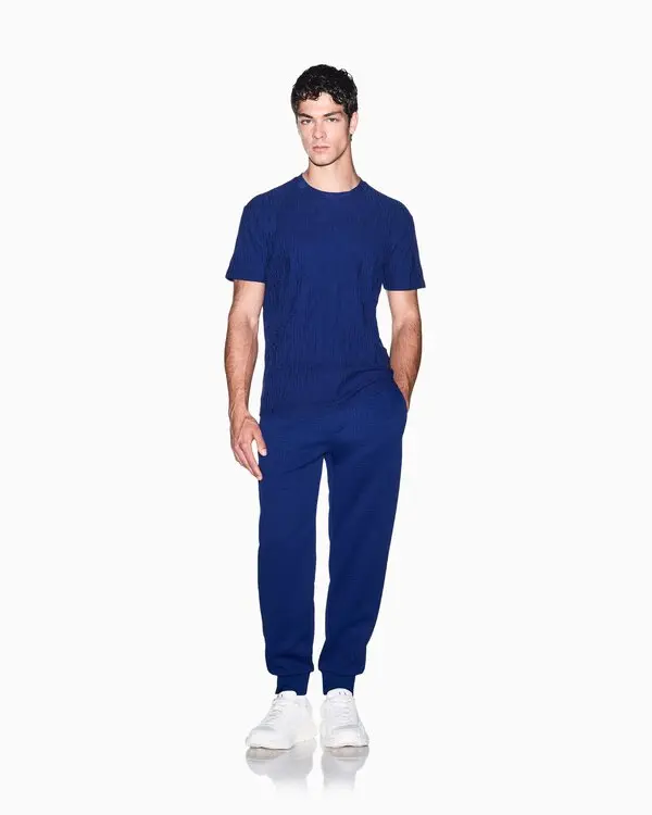 Armani Exchange Regular T-shirt In Mercerized Cotton Jersey - Blue