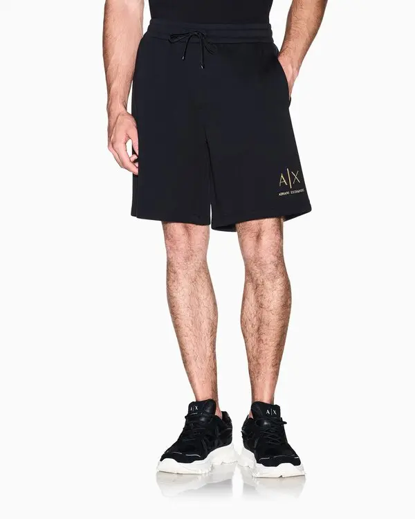 Armani Exchange Shorts Bonded Stretch Cotton Jersey Regular Fit