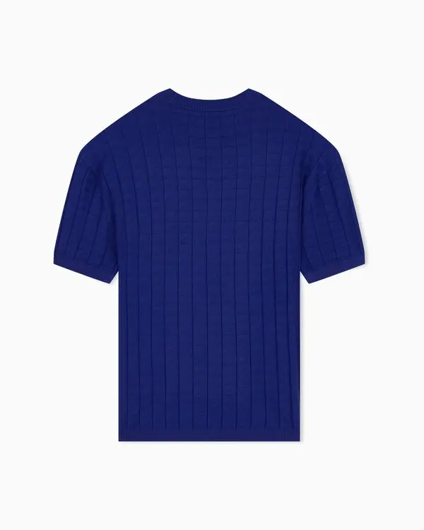 Armani Exchange Regular Fit Pullover In Viscose Blend - Blue