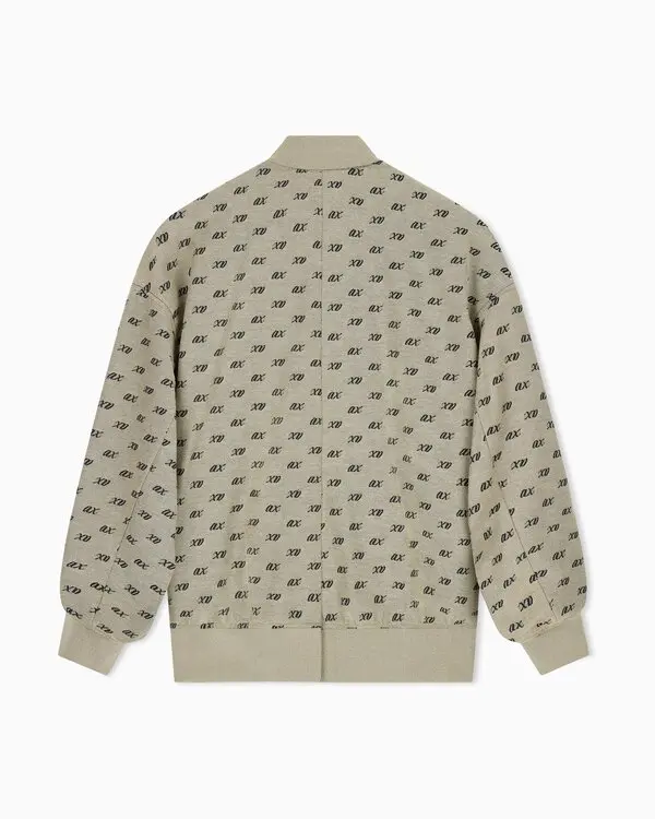 Armani Exchange Blouson Jacket Cotton Blend Allover Jacquard