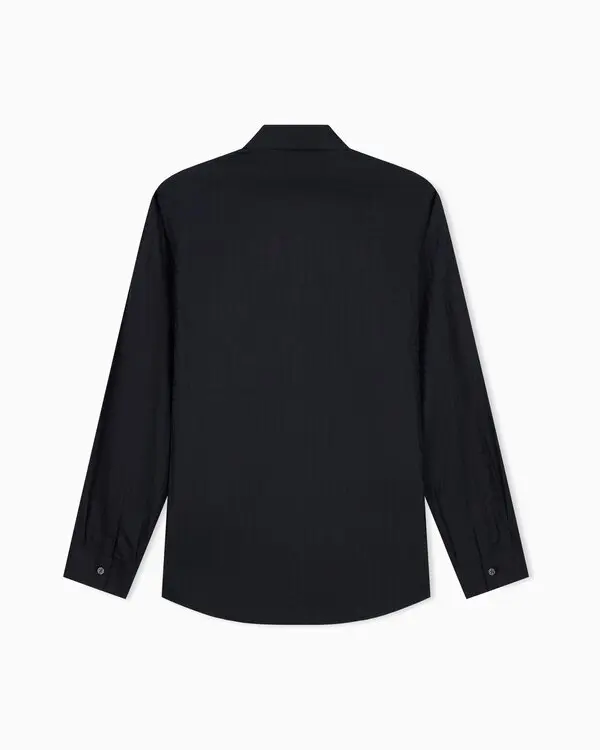 Armani Exchange Regular Fit Shirt In Cotton Jacquard - Black