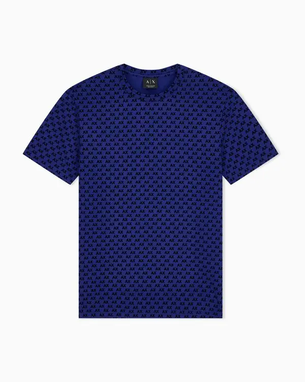 Armani Exchange Regular T-shirt In Cotton Jersey - Blue