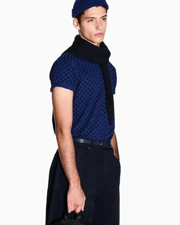 Armani Exchange Regular T-shirt In Cotton Jersey - Blue