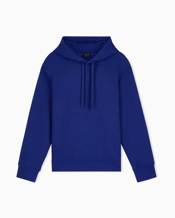 Armani Exchange Sweatshirt In Stretch Jacquard Jersey - Blue