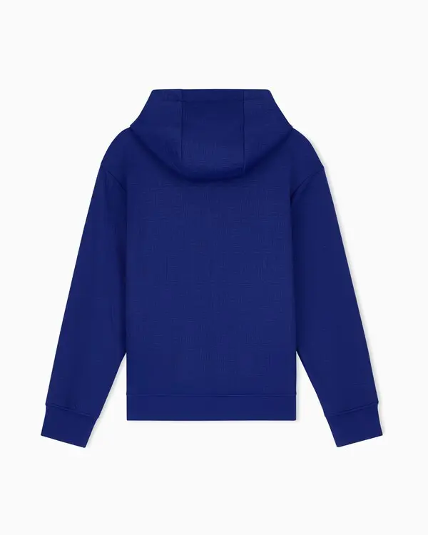 Armani Exchange Sweatshirt In Stretch Jacquard Jersey - Blue