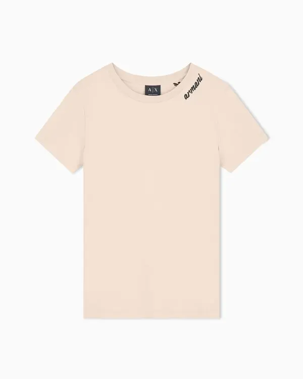 Armani Exchange Regular T-shirt In Cotton Jersey - Beige