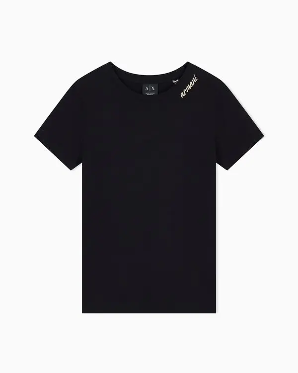 Armani Exchange Regular T-shirt In Cotton Jersey - Black