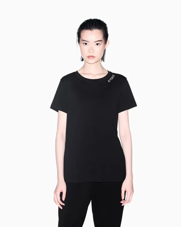 Armani Exchange Regular T-shirt In Cotton Jersey - Black