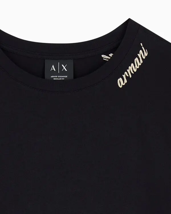 Armani Exchange Regular T-shirt In Cotton Jersey - Black