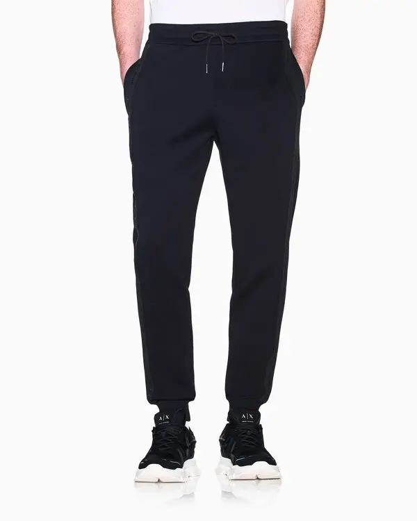 Armani Exchange Regular Fit Trousers Bonded Stretch Cotton Jersey