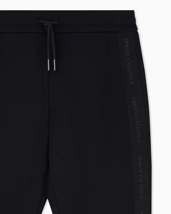 Armani Exchange Regular Fit Trousers Bonded Stretch Cotton Jersey