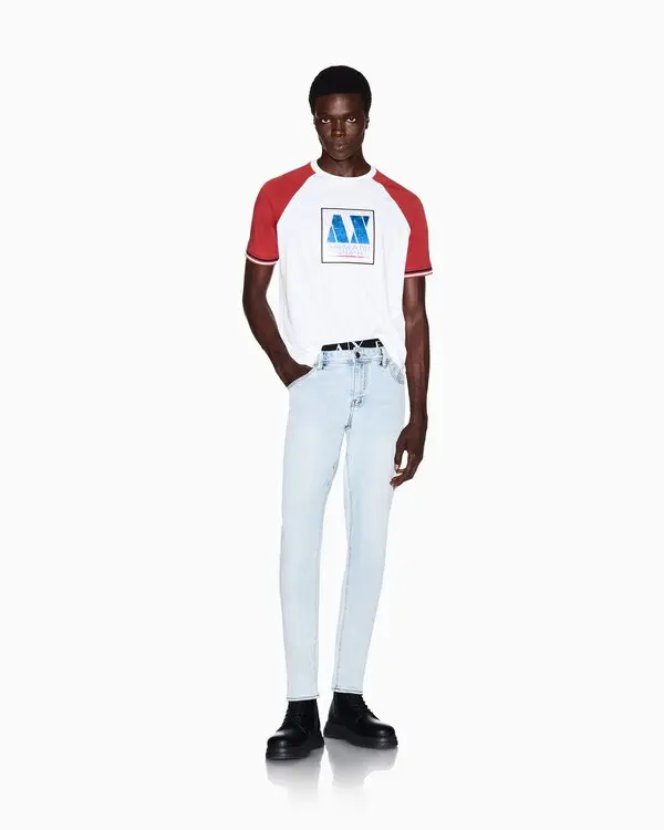 Armani Exchange Regular T-shirt In Cotton Jersey - Red