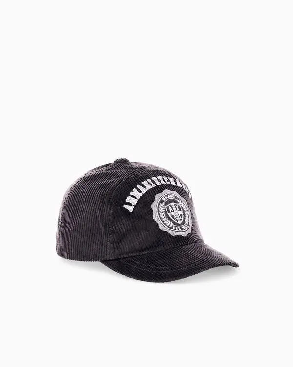 Armani Exchange Baseball Hat In Stretch Cotton Corduroy
