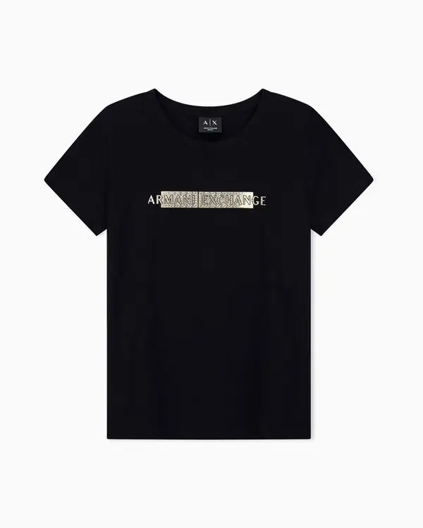Armani Exchange Slim Fit T-shirt In Stretch Cotton Jersey - Black